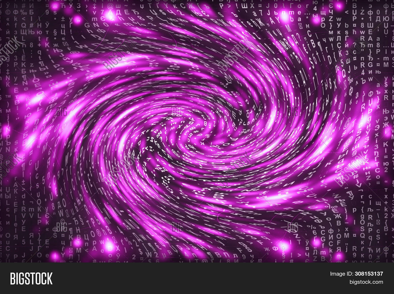 Pink Matrix Digital Image & Photo (Free Trial) | Bigstock