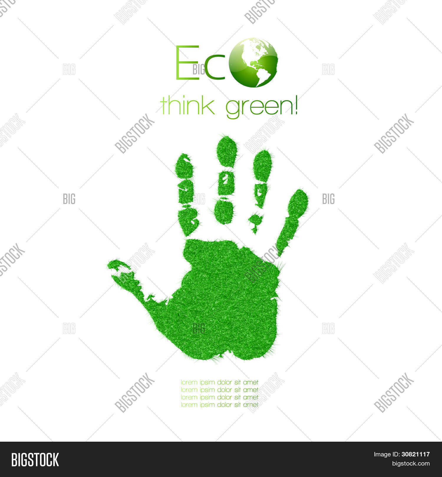 Green Handprint Made Vector & Photo (Free Trial) | Bigstock