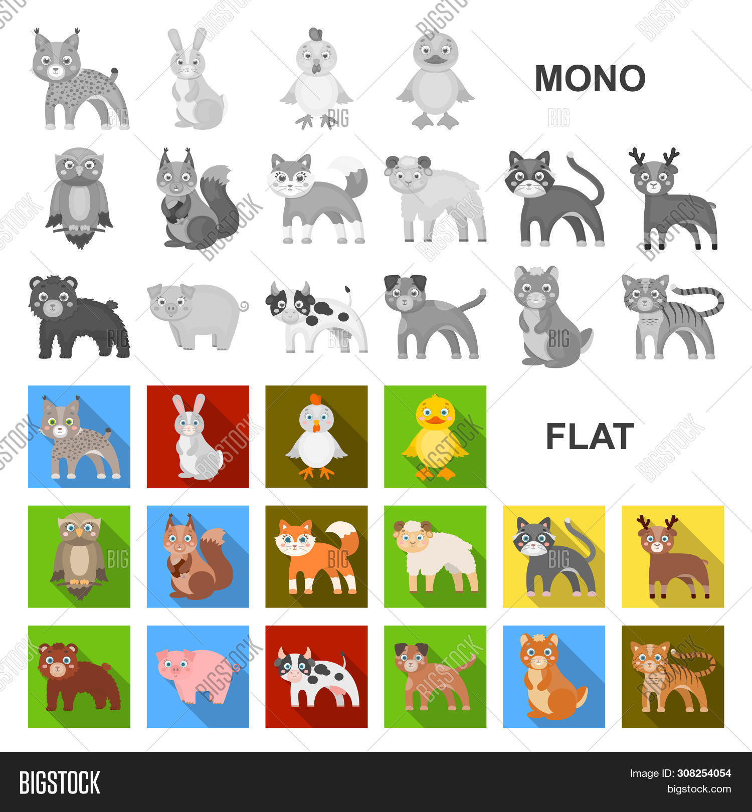 Toy Animals Flat Icons Image & Photo (Free Trial) | Bigstock