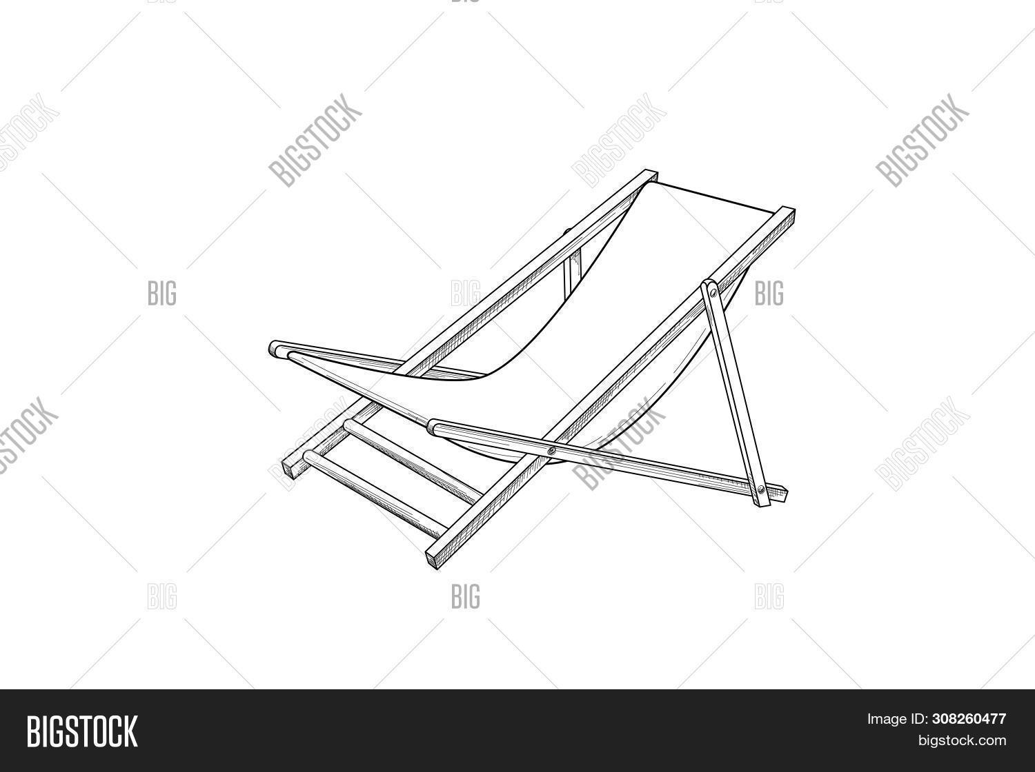 Deckchair Outline Vector & Photo (Free Trial) | Bigstock