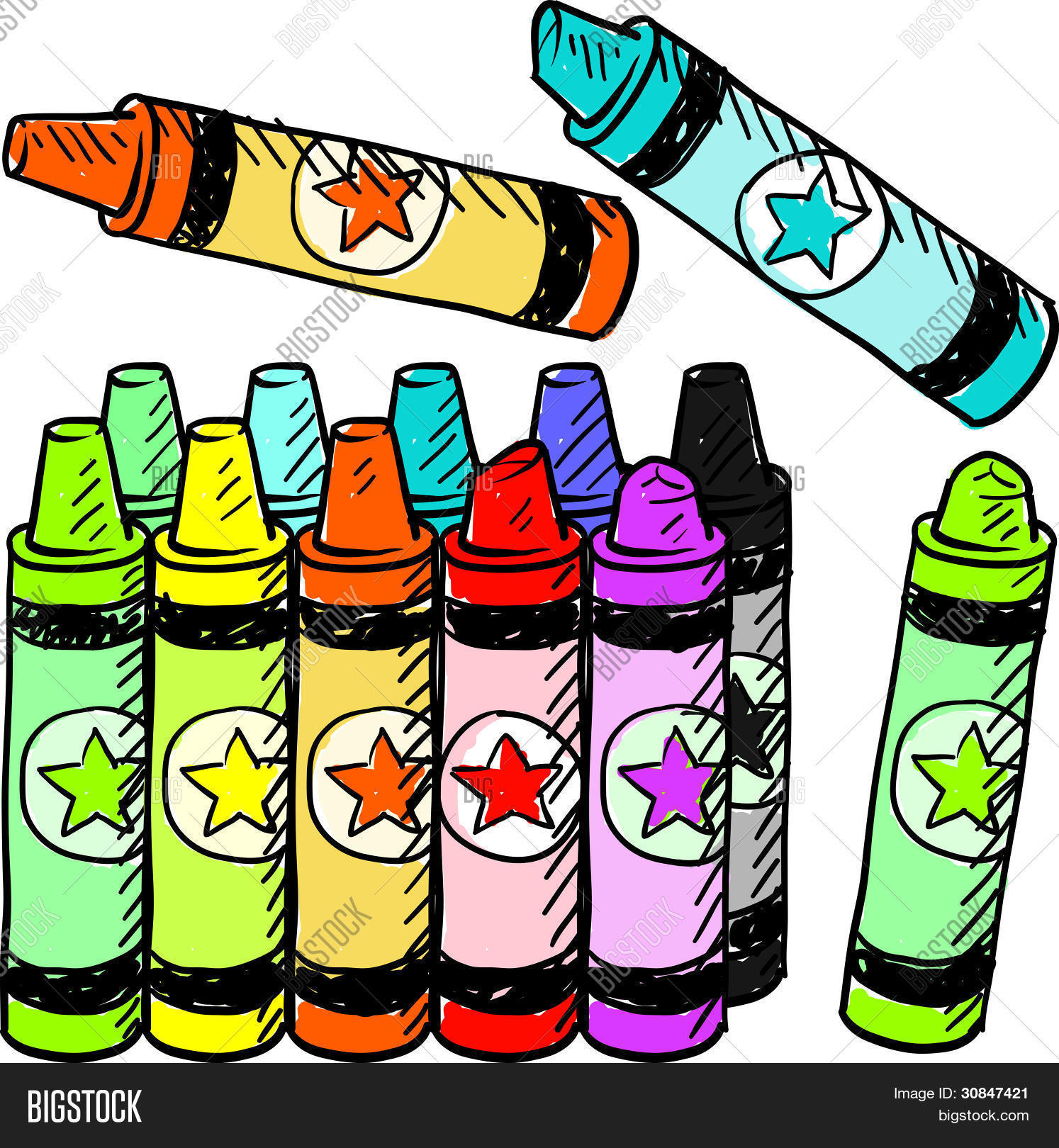 Colorful Crayons Vector & Photo (Free Trial) | Bigstock