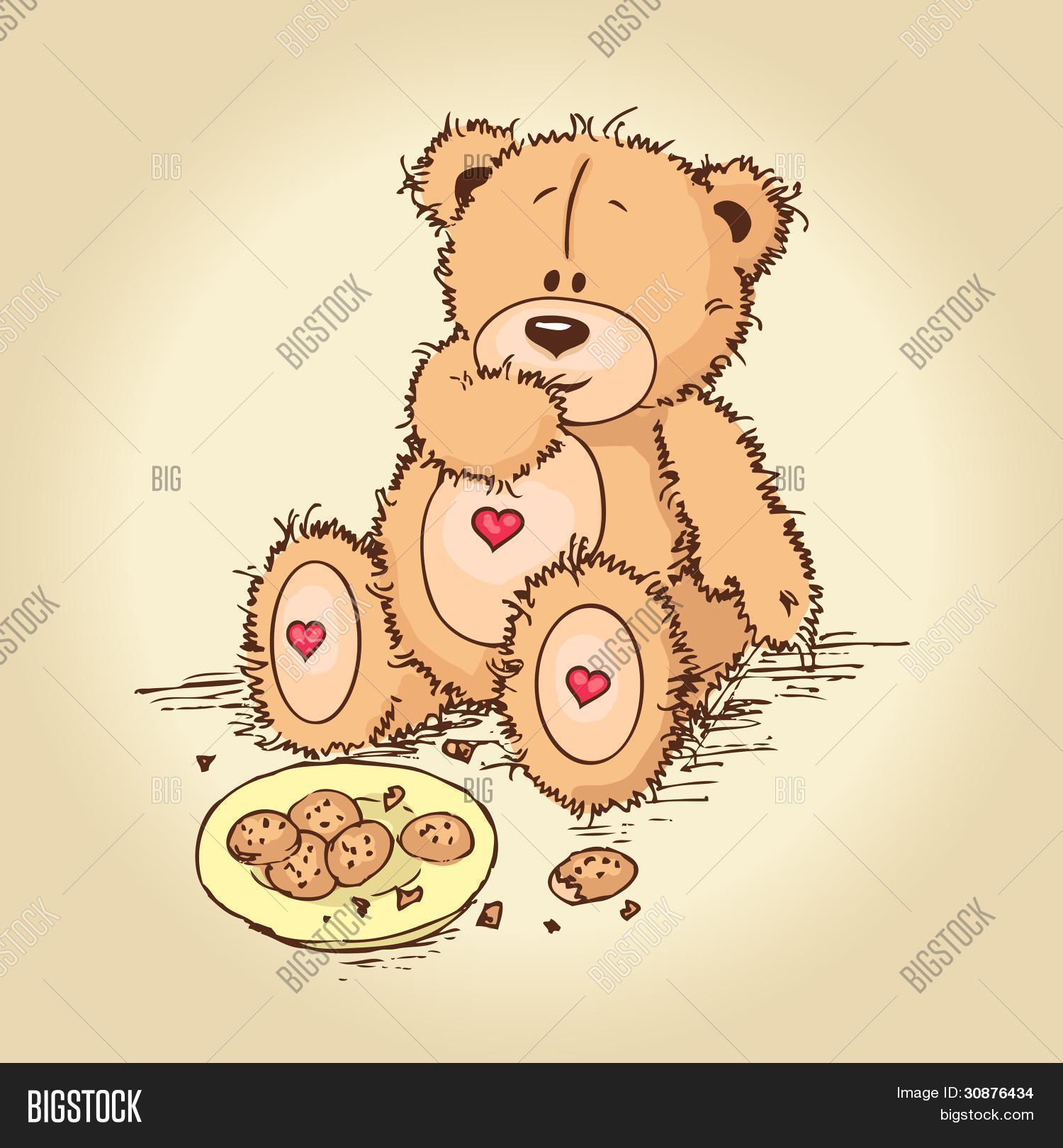 Teddy Bear Eating Vector & Photo (Free Trial) | Bigstock