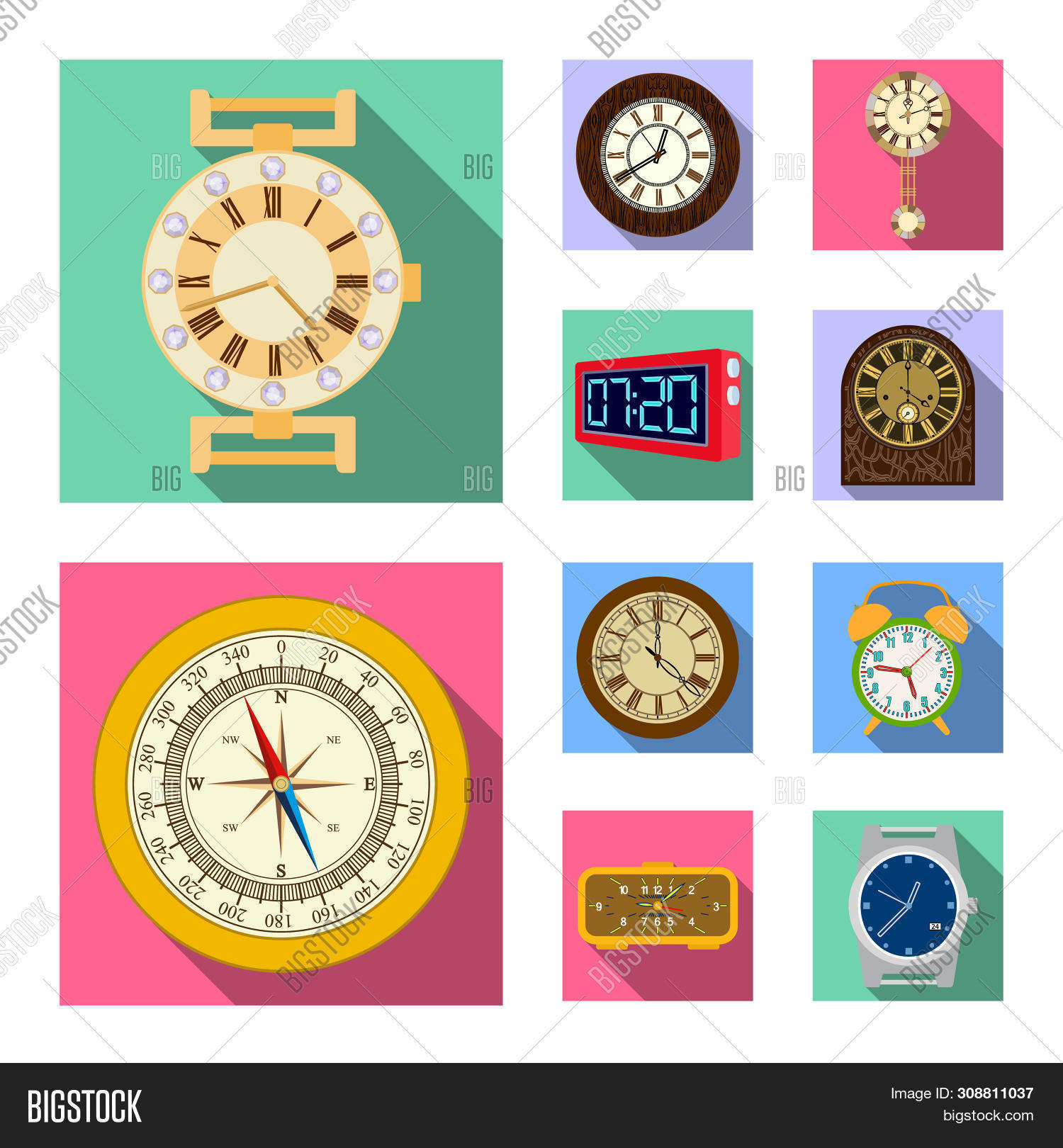 Bitmap Design Clock Image & Photo (Free Trial) | Bigstock