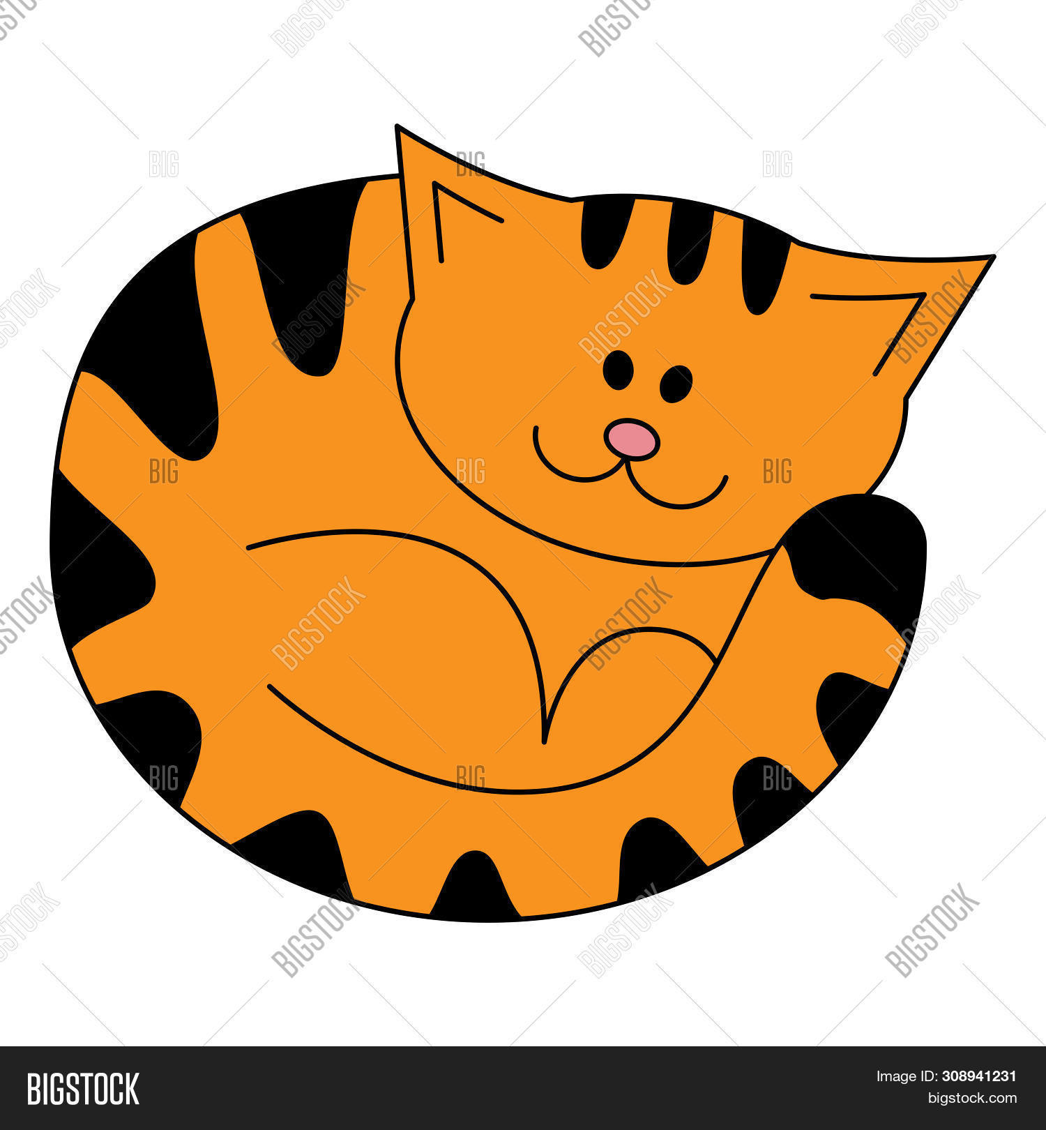 Cartoon Cute Lying Cat Image & Photo (Free Trial) | Bigstock