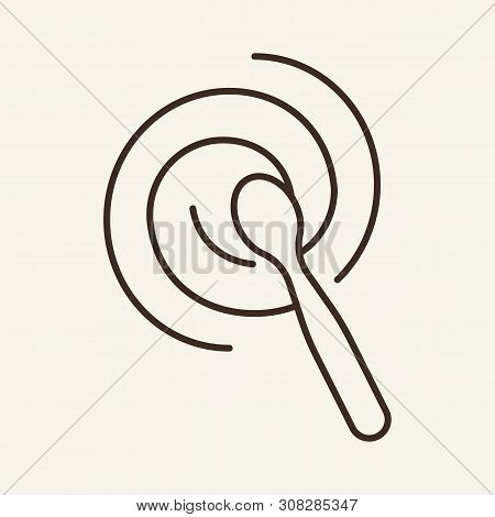 Stir Spoon Line Icon Vector & Photo (Free Trial) | Bigstock