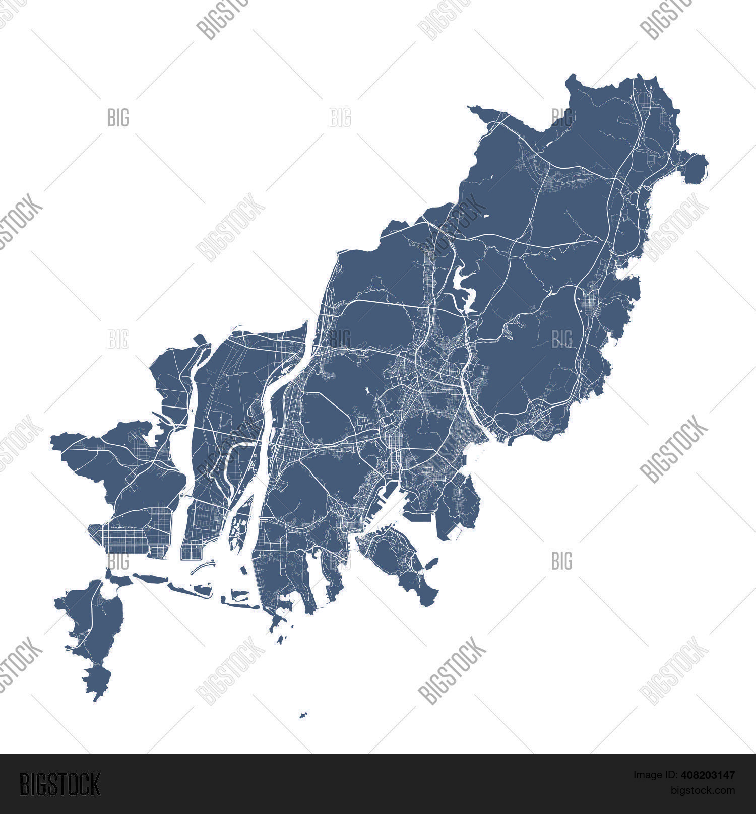 Busan Map. Detailed Vector & Photo (Free Trial) | Bigstock