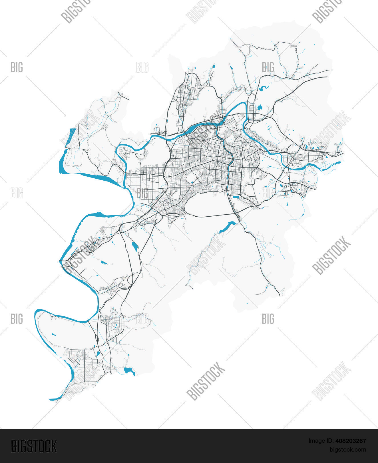 Daegu Map. Detailed Vector & Photo (Free Trial) | Bigstock