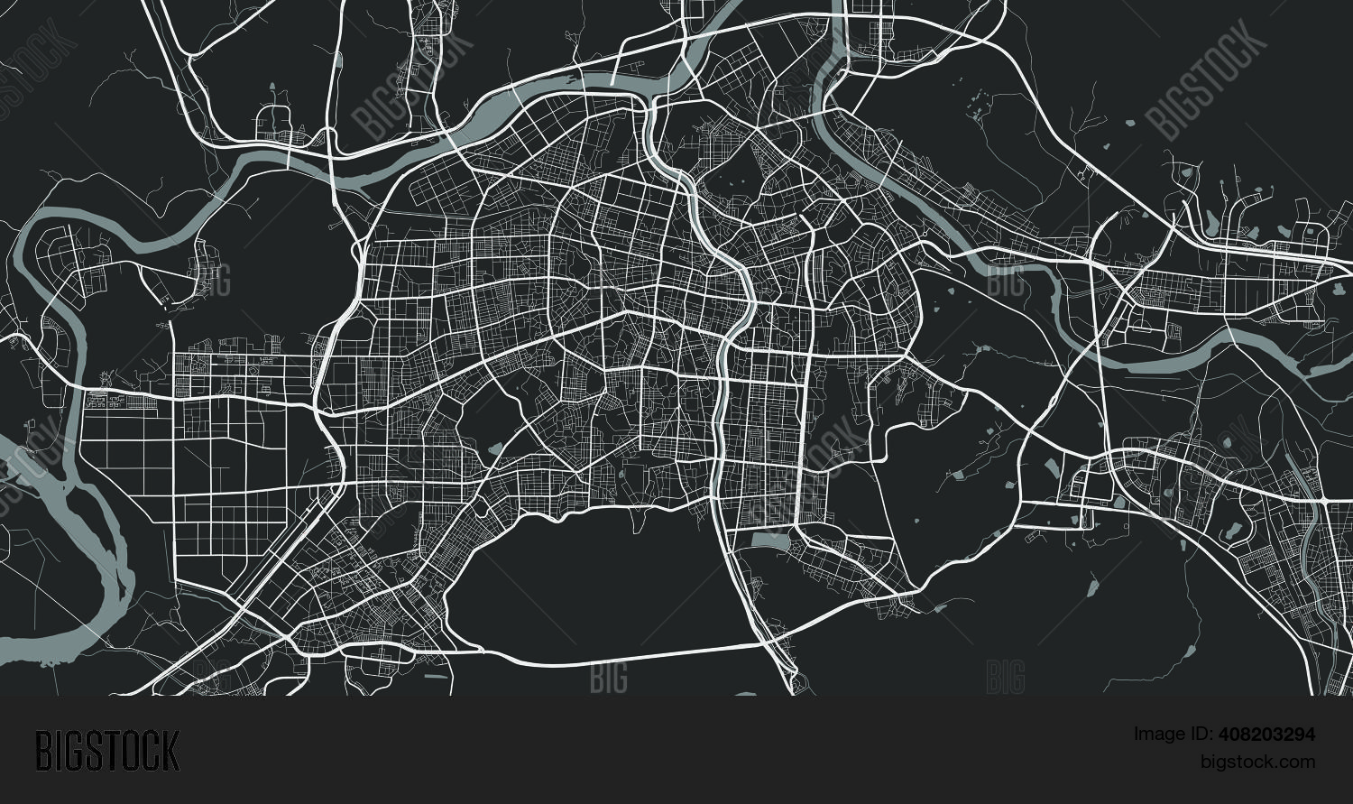 Urban City Map Daegu Vector & Photo (Free Trial) | Bigstock