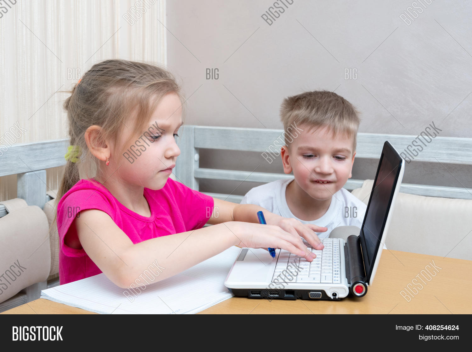 Little Boy Girl Study Image & Photo (Free Trial) | Bigstock