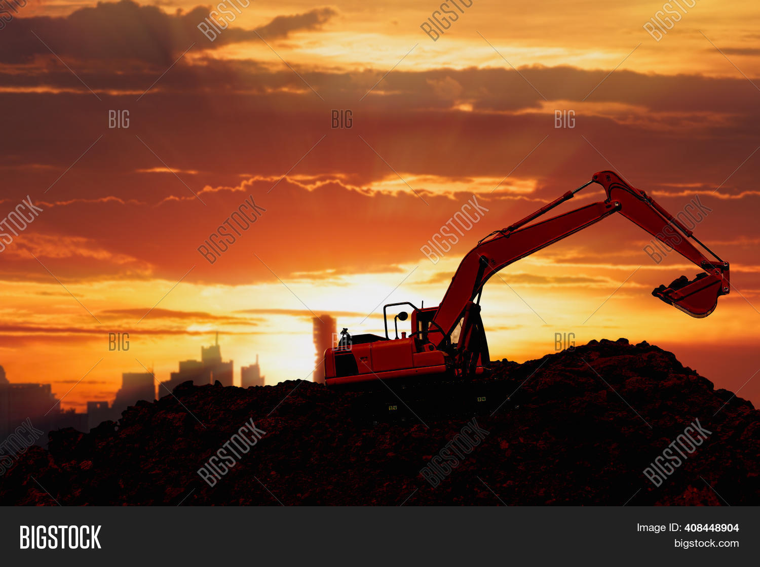 Excavators Digging Image & Photo (Free Trial) | Bigstock