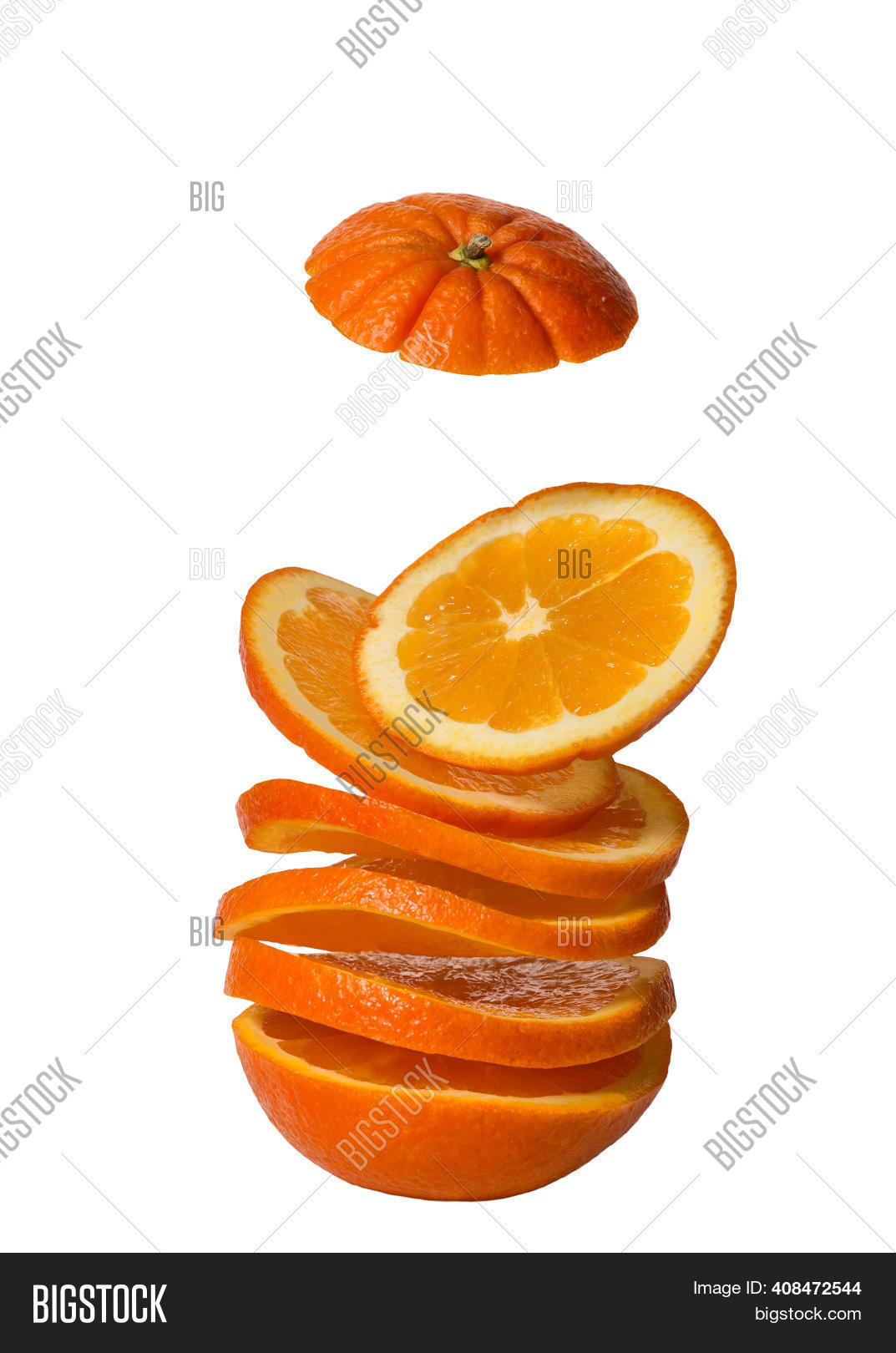 Flying Orange. Sliced Image & Photo (Free Trial) | Bigstock