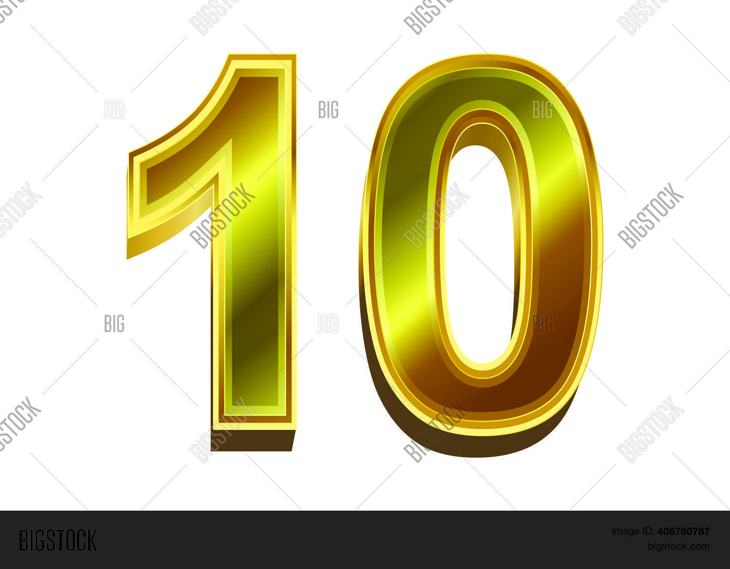 3d Golden Number 10 Vector & Photo (Free Trial) | Bigstock