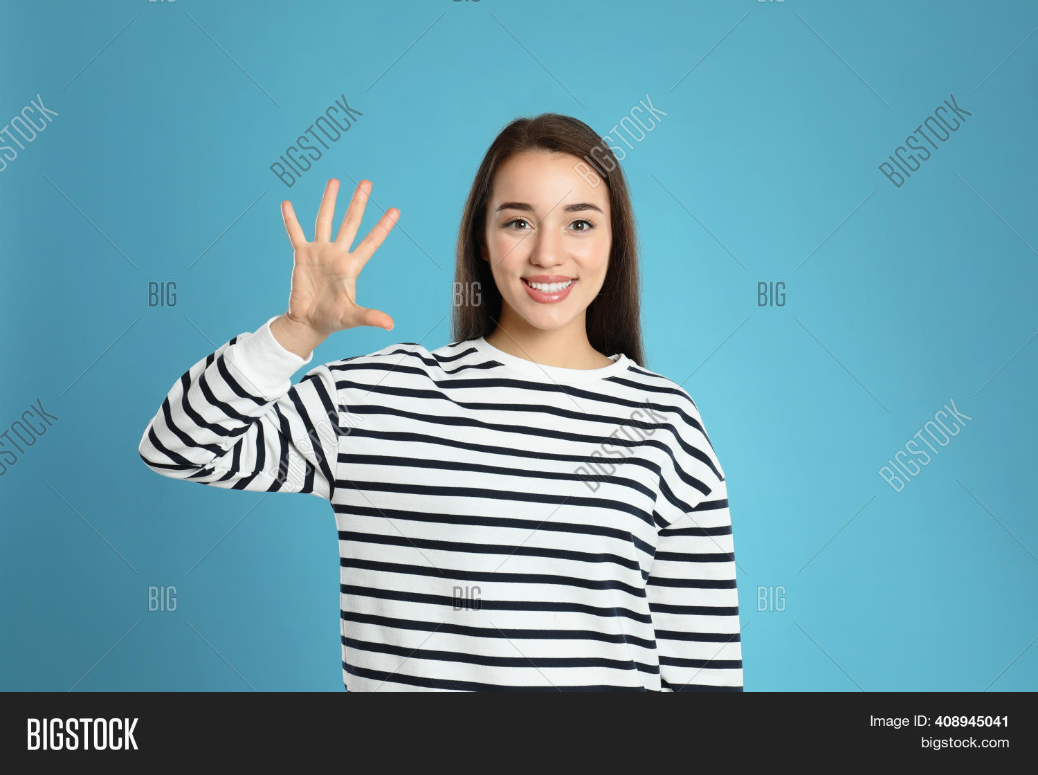 Woman Showing Number Image & Photo (Free Trial) | Bigstock