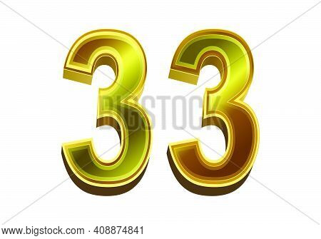 3d Golden Number 33 Vector & Photo (Free Trial) | Bigstock