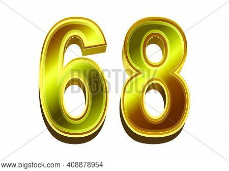 3d Golden Number 68 Vector & Photo (Free Trial) | Bigstock