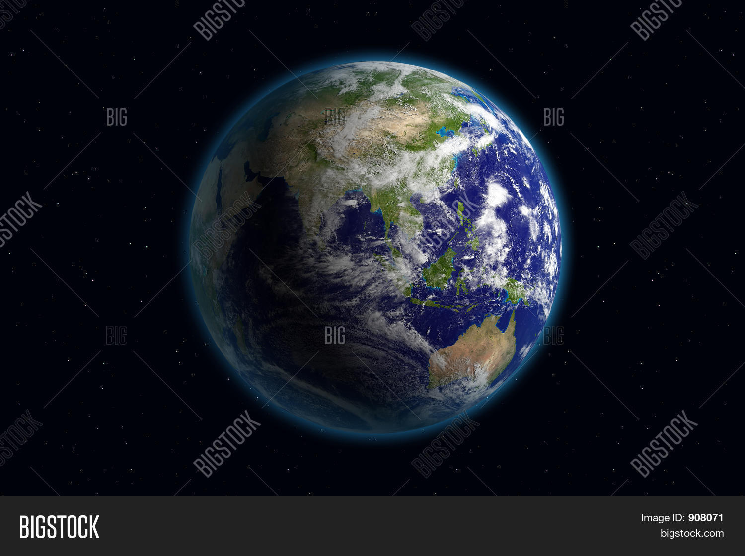 Earth - Asia & Clouds Image & Photo (Free Trial) | Bigstock