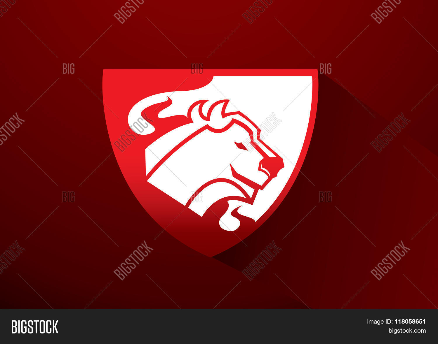 Cow Logo Fire Symbol Vector & Photo (Free Trial) | Bigstock