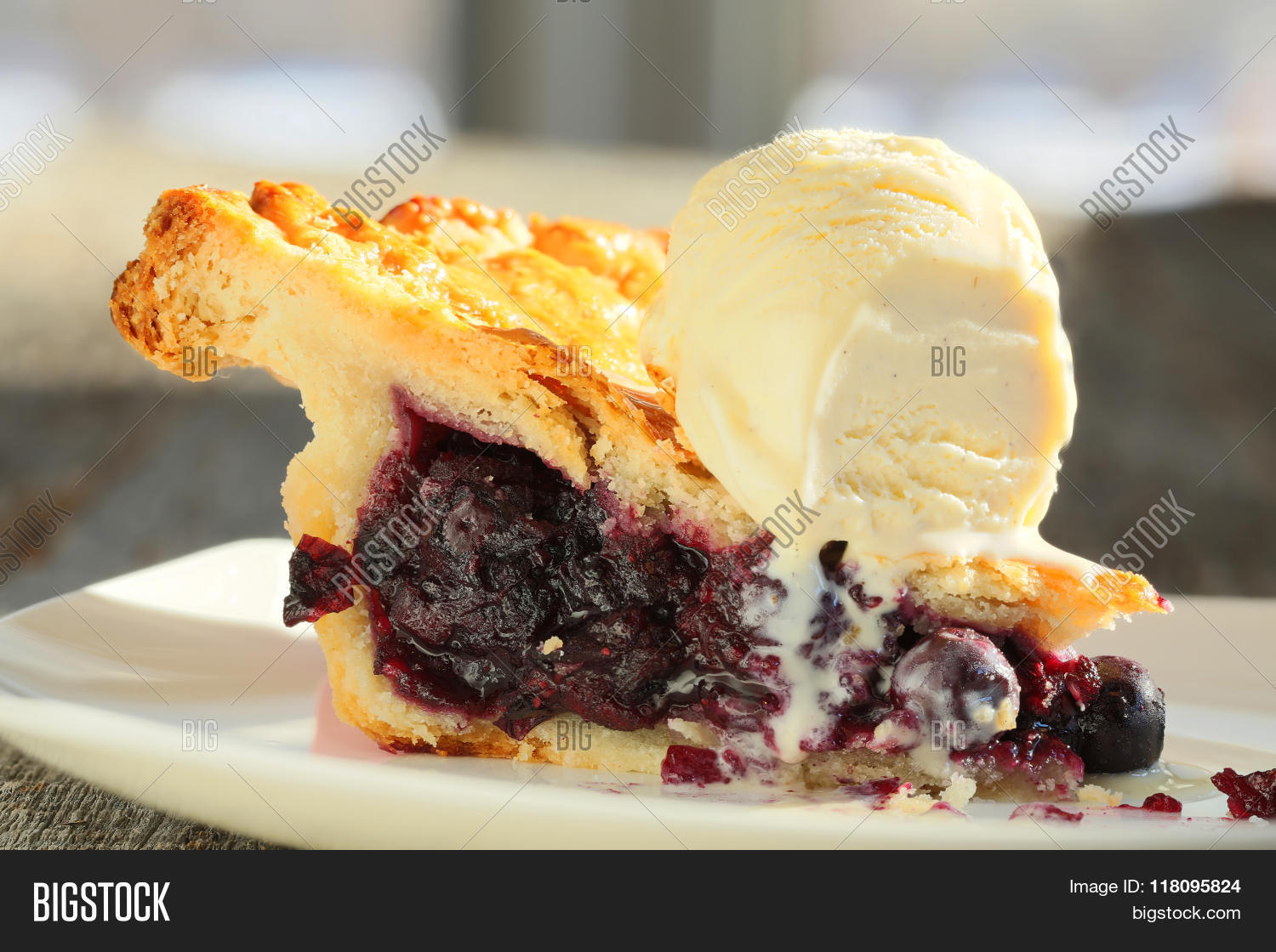 Slice Blueberry Pie Image & Photo (Free Trial) | Bigstock