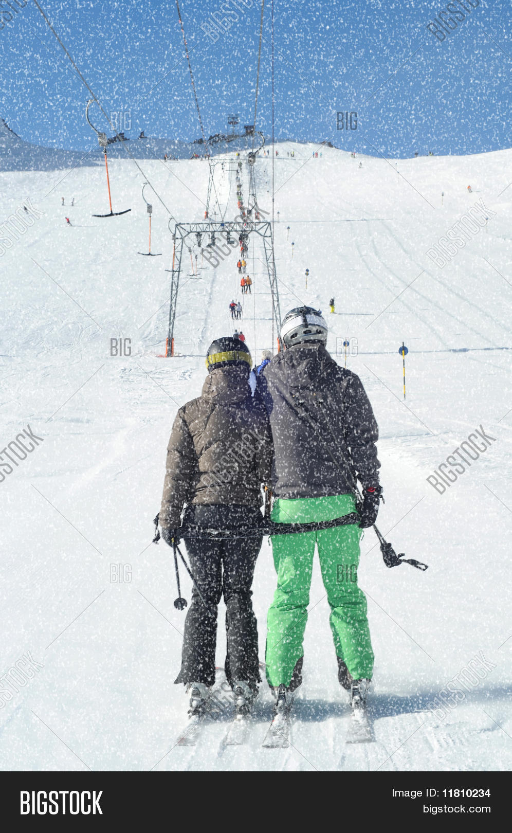 T Bar Ski Lift Pulling Image & Photo (Free Trial) | Bigstock