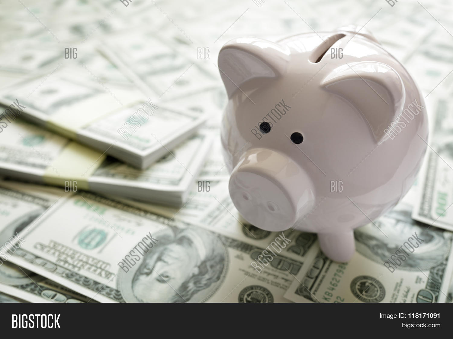 Piggy Bank On Money Image & Photo (Free Trial) | Bigstock