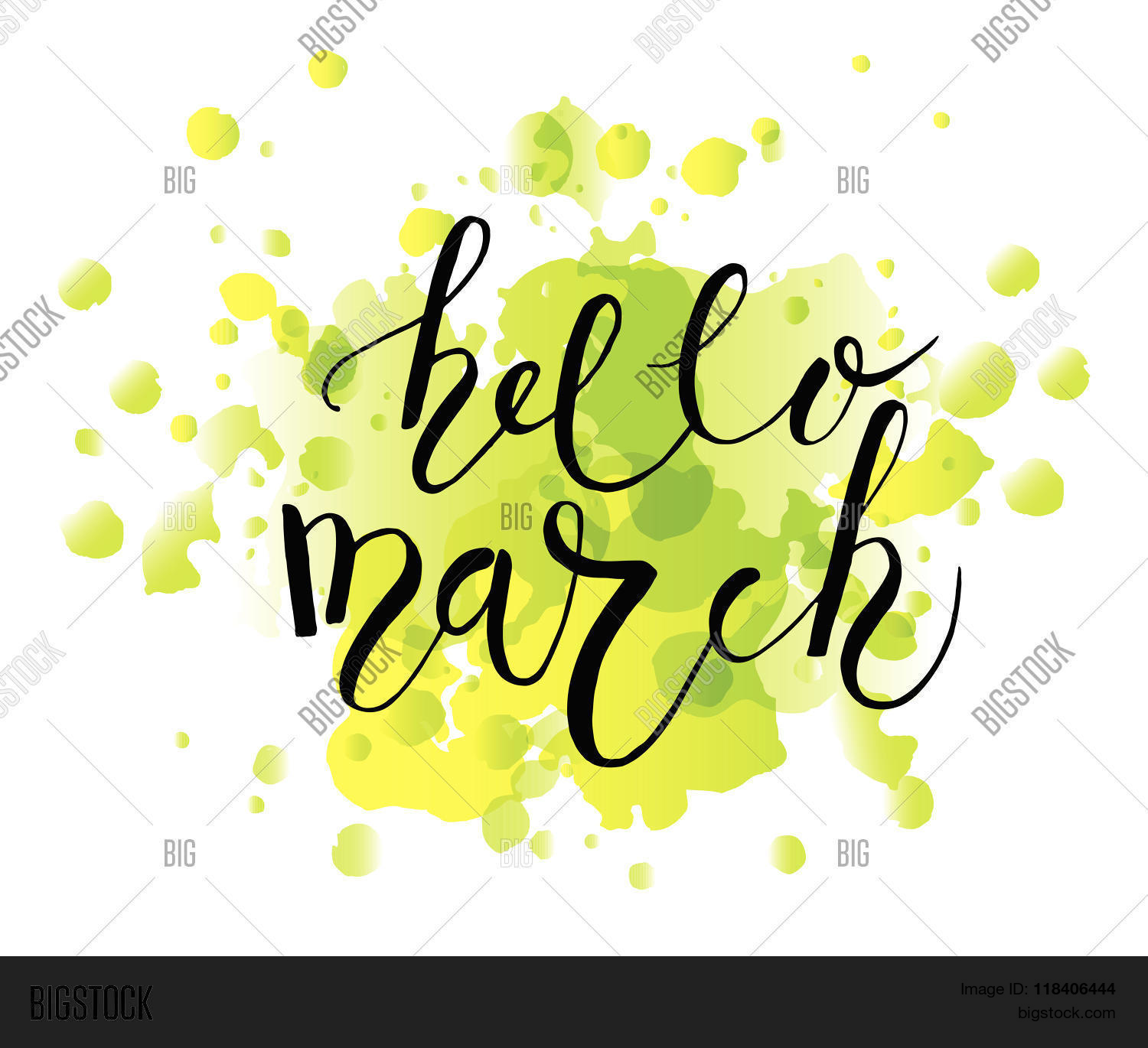 Hello March Postcard Vector & Photo (Free Trial) | Bigstock