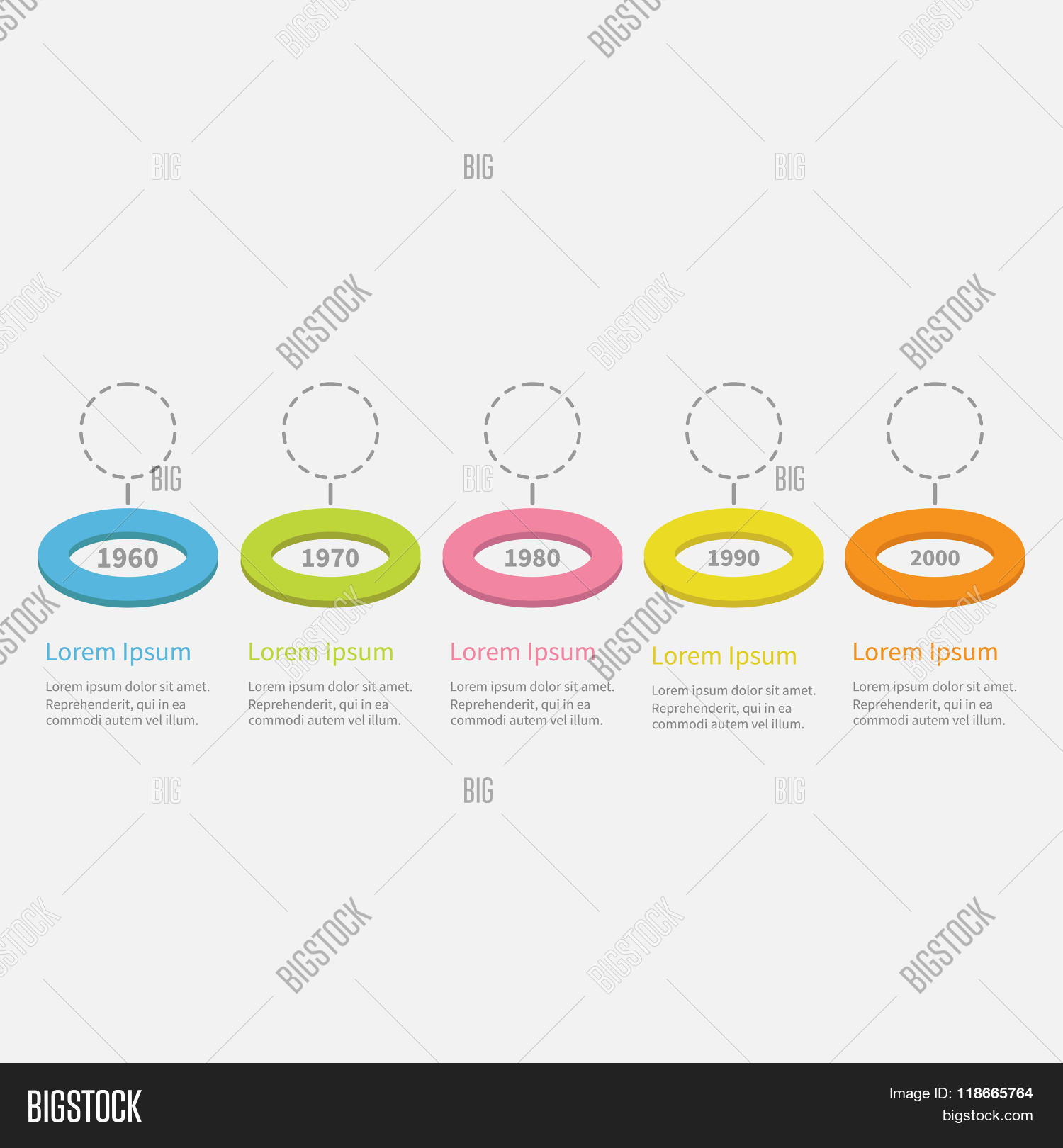 Five Step Timeline Vector & Photo (Free Trial) | Bigstock