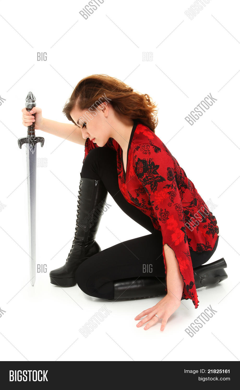 Teen Girl Sword Over Image & Photo (Free Trial) | Bigstock