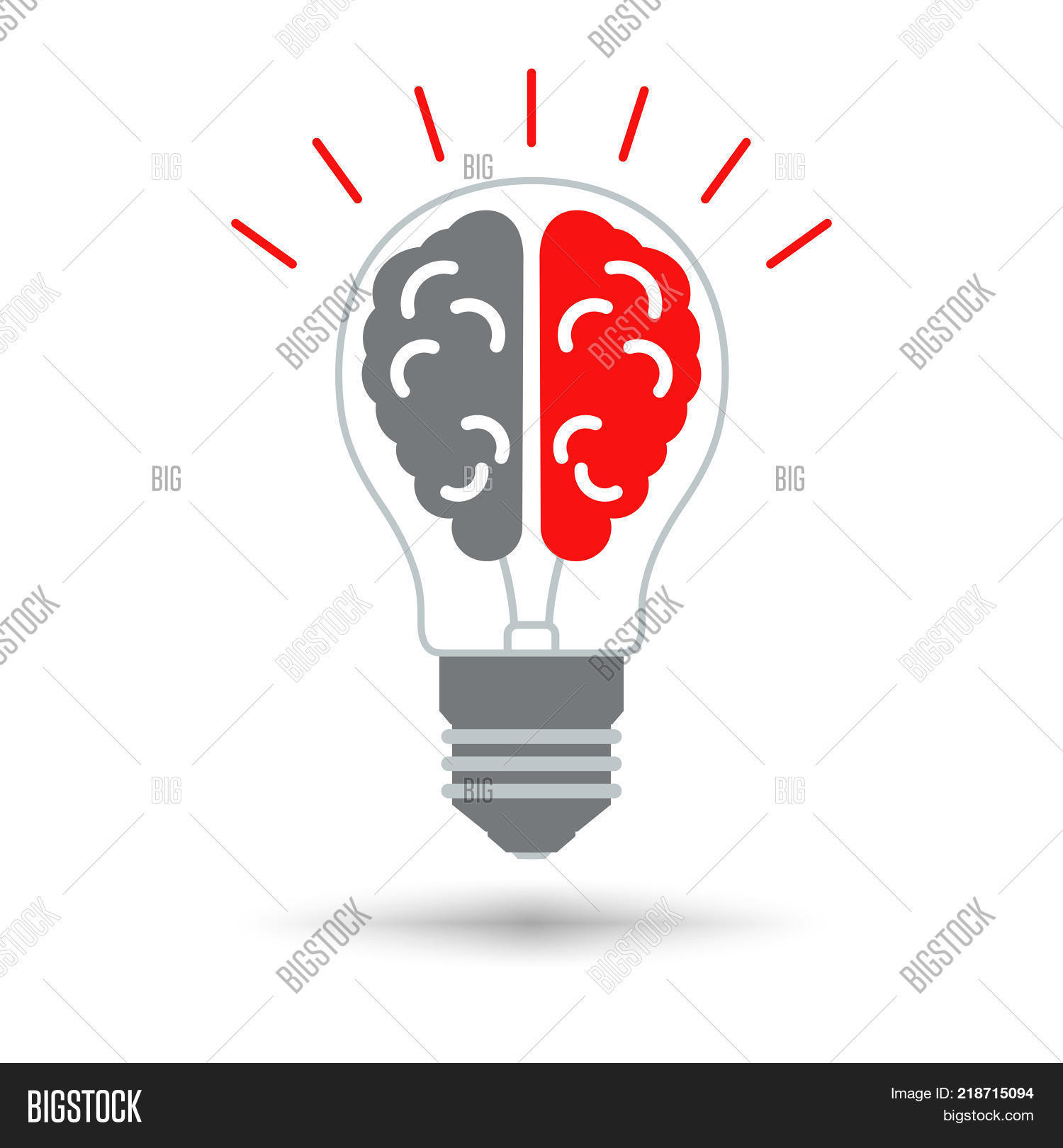 Lightbulb Brain Icon Vector & Photo (Free Trial) | Bigstock