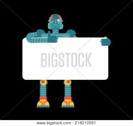 Robot Holding Banner Vector & Photo (Free Trial) | Bigstock