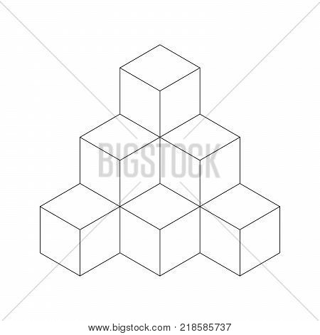 Pyramid Cubes. Flat Vector & Photo (Free Trial) | Bigstock