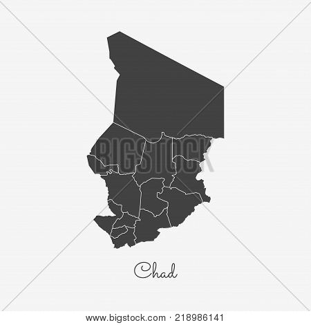 Chad Region Map: Grey Vector & Photo (Free Trial) | Bigstock