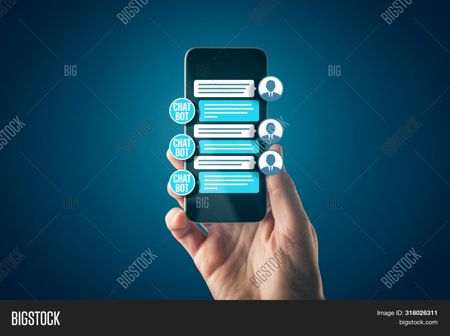 Chatbot Smart Phone Image & Photo (Free Trial) | Bigstock