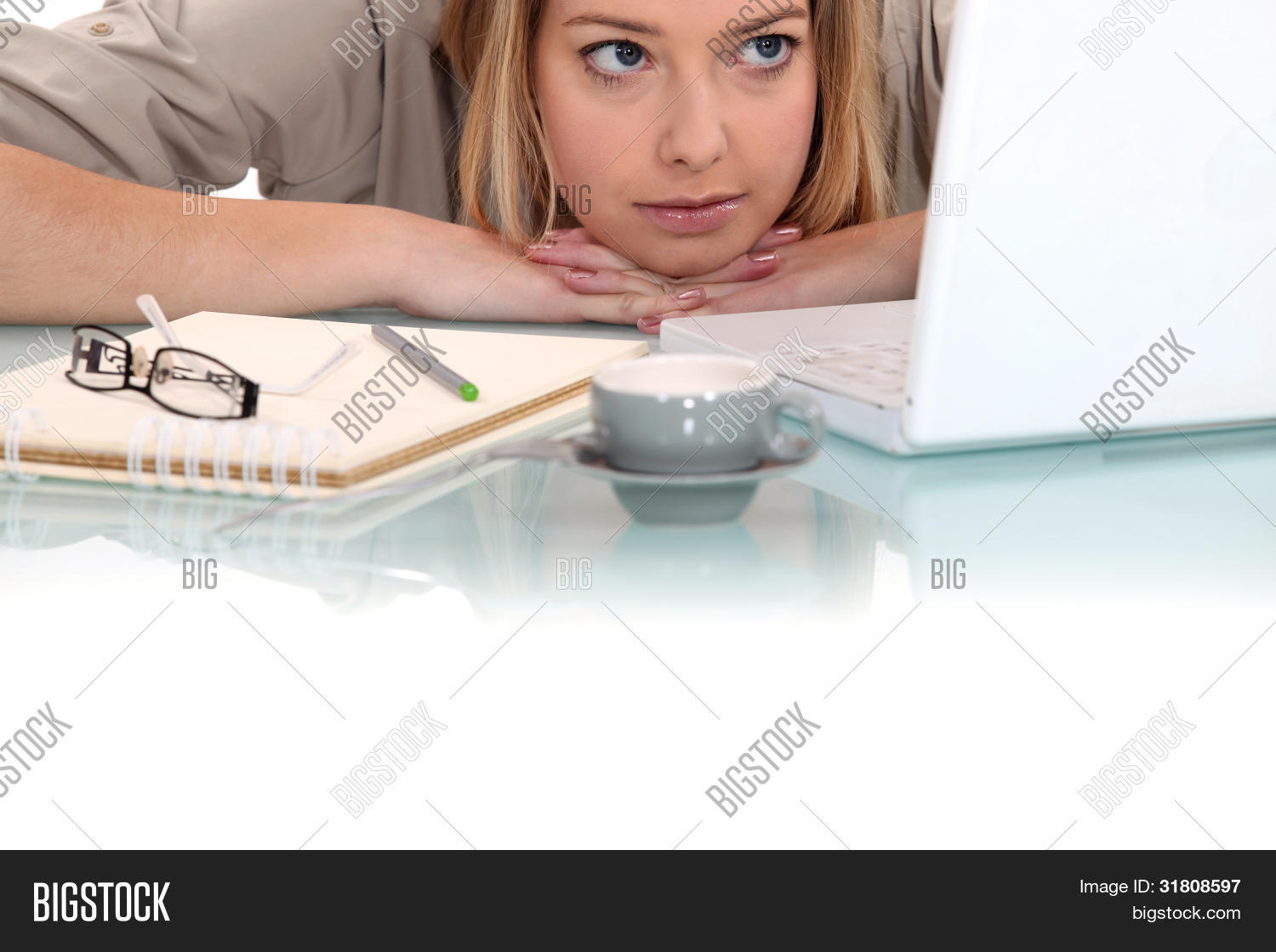 Woman Peering Her Image & Photo (Free Trial) | Bigstock