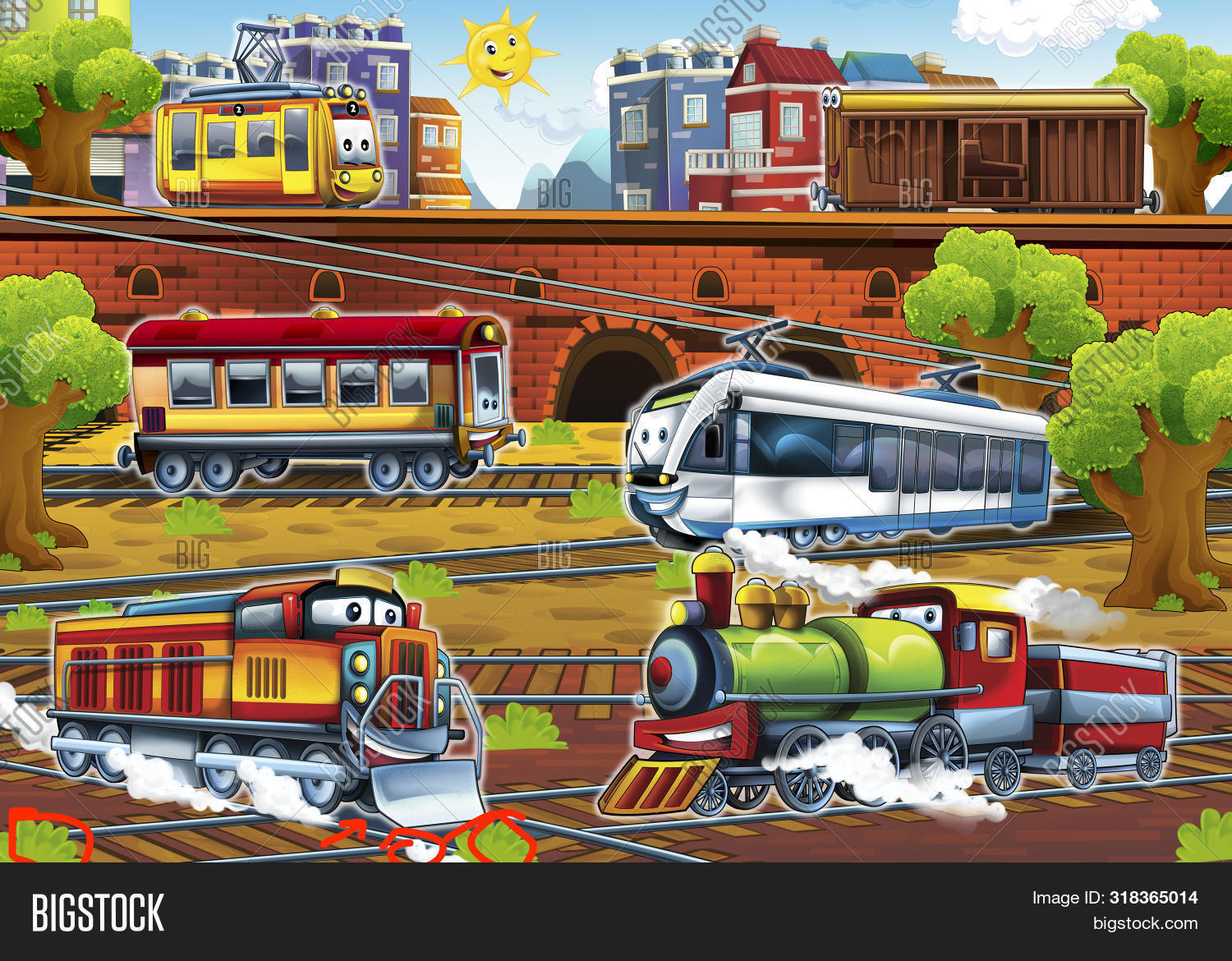 Cartoon Electric Tram Image & Photo (Free Trial) | Bigstock
