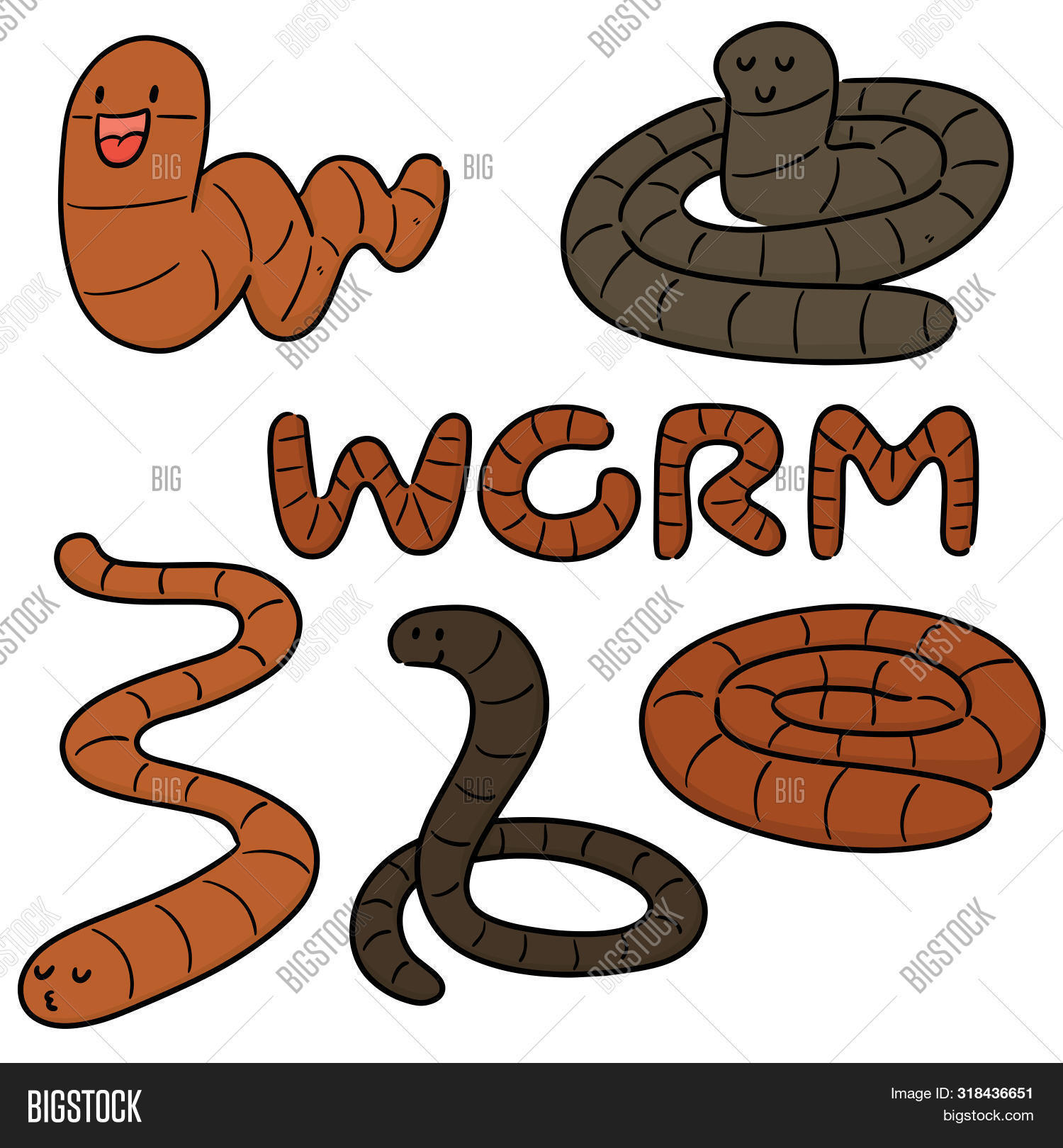 Vector Set Worm Hand Vector & Photo (Free Trial) | Bigstock