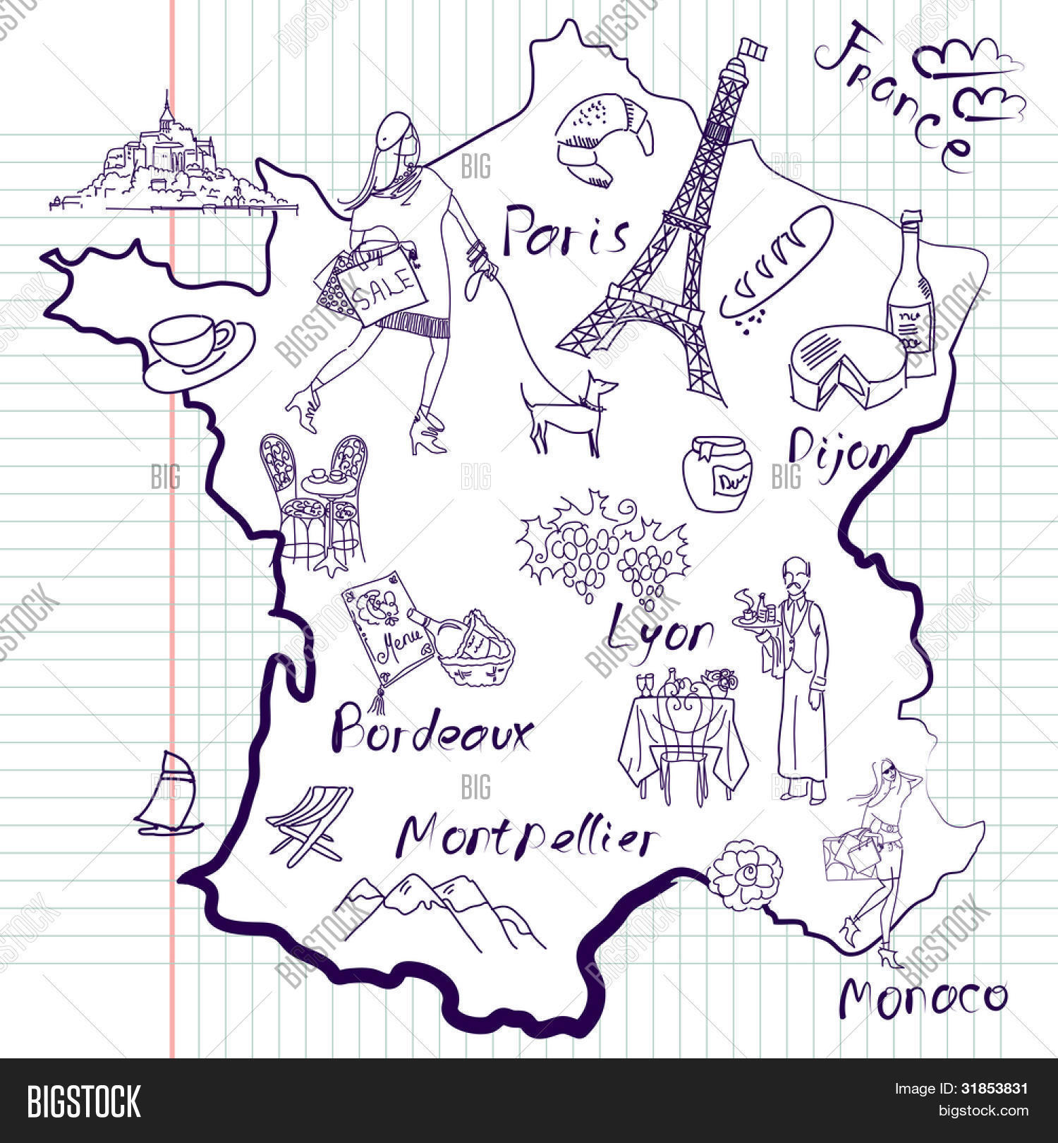 Stylized Map France. Vector & Photo (Free Trial) | Bigstock