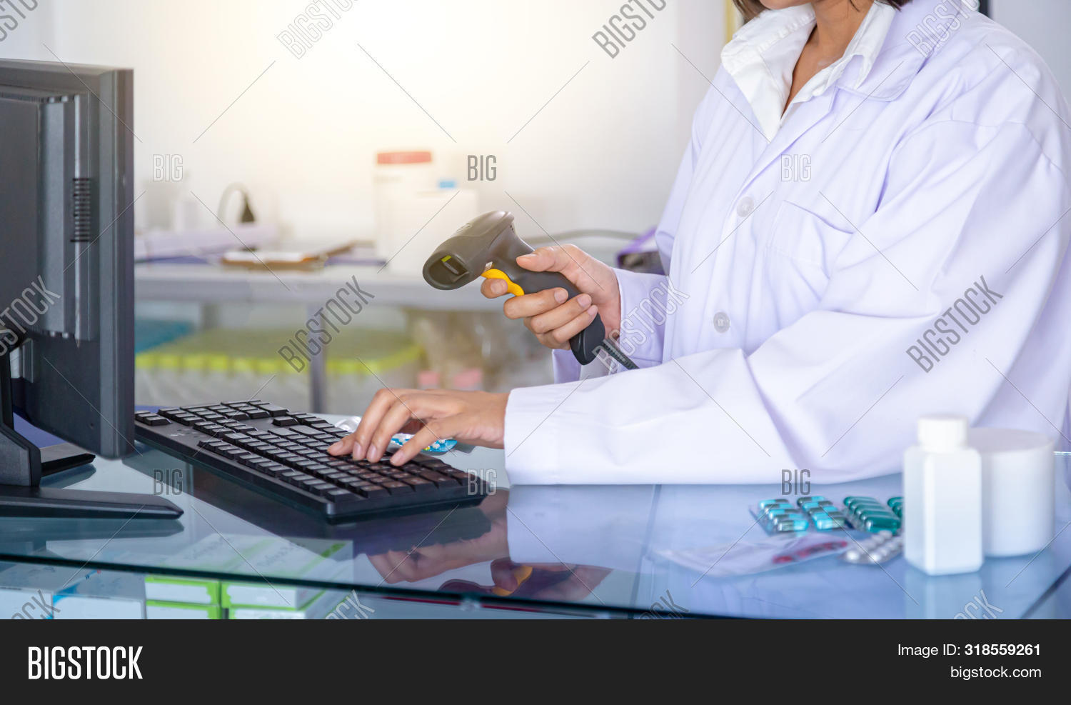 Pharmacist Scanning Image & Photo (Free Trial) | Bigstock