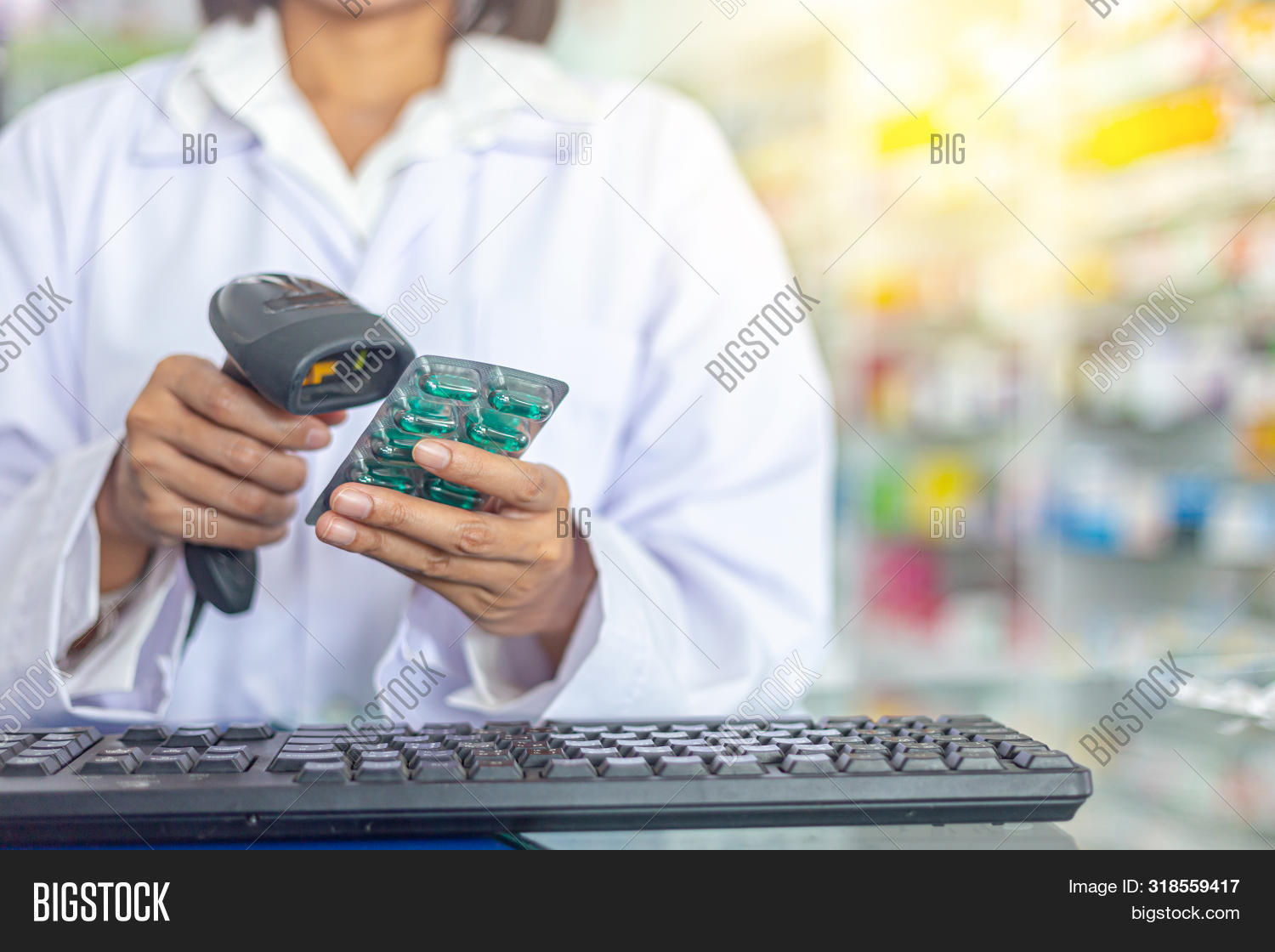 Pharmacist Scanning Image & Photo (Free Trial) | Bigstock