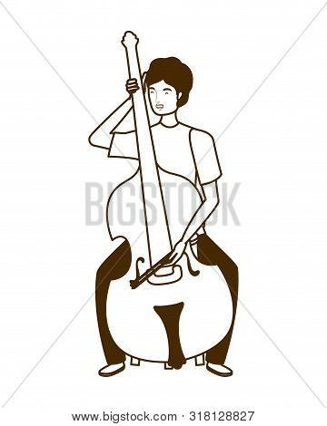 Silhouette Man Fiddle Vector & Photo (Free Trial) | Bigstock