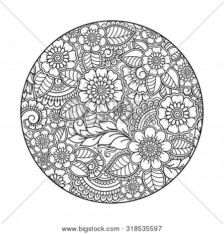Outline Round Flower Vector & Photo (Free Trial) | Bigstock