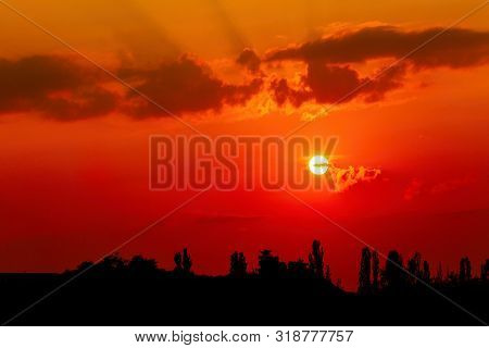 Dark Red Orange Sunset Image & Photo (Free Trial) | Bigstock
