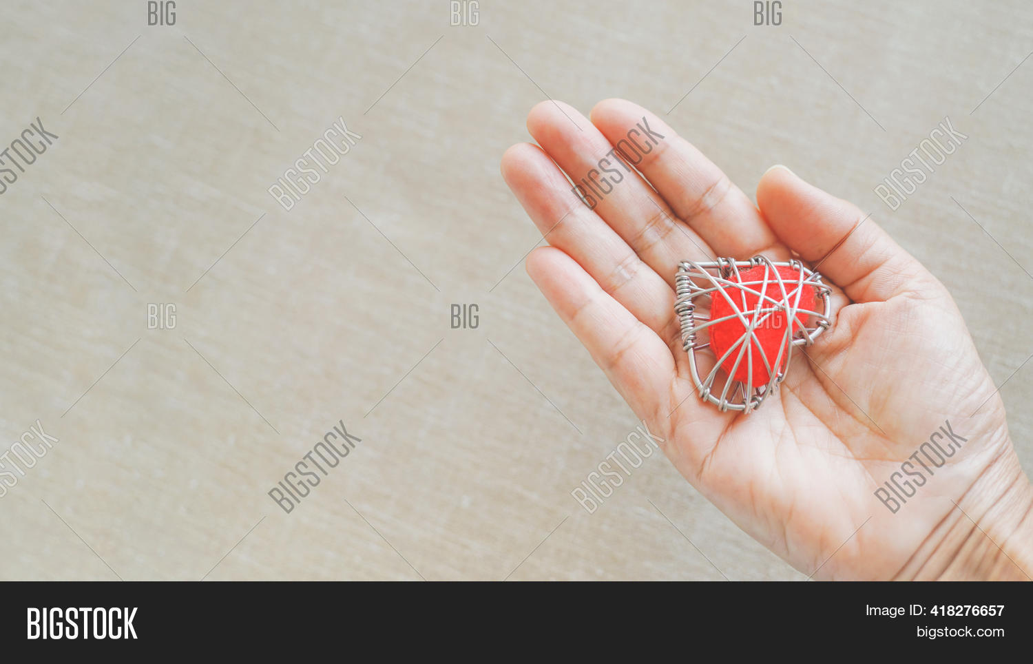 Red Heart Wire Mesh On Image & Photo (Free Trial) | Bigstock