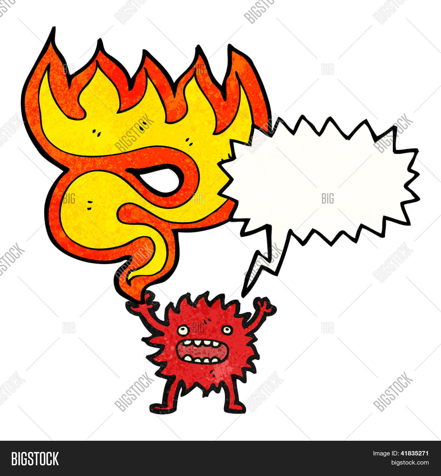 Cartoon Fire Monster Vector & Photo (Free Trial) | Bigstock