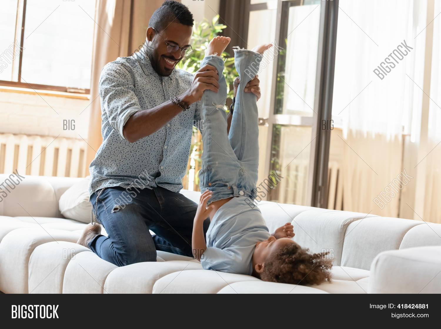 Happy Dad Holding Legs Image & Photo (Free Trial) | Bigstock