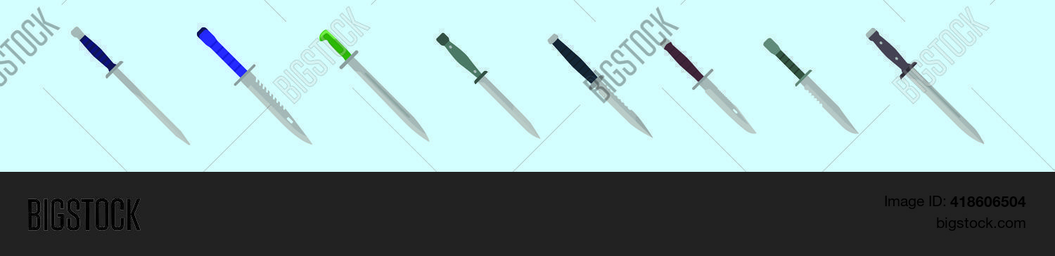 Set Bayonet Cartoon Vector & Photo (Free Trial) | Bigstock