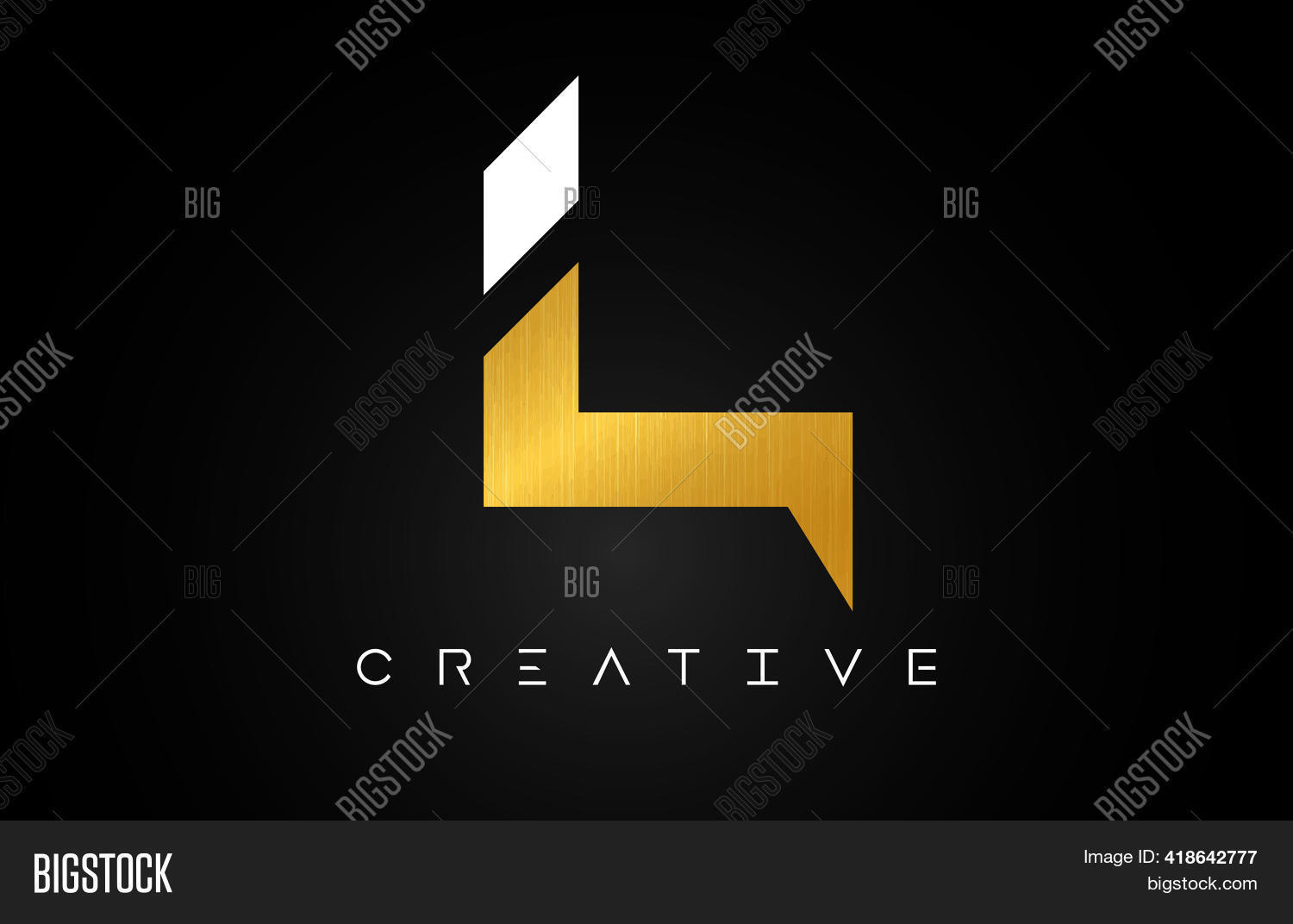 L Golden Letter Logo Vector & Photo (Free Trial) | Bigstock