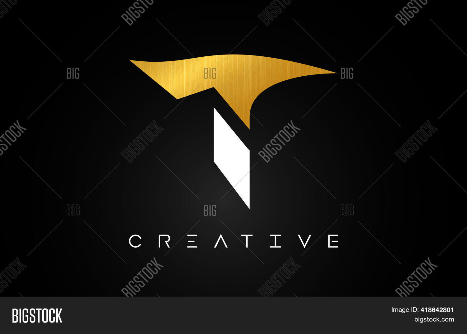 T Golden Letter Logo Vector & Photo (Free Trial) | Bigstock