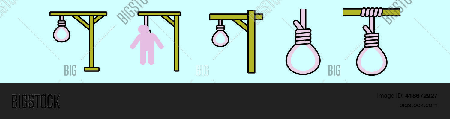 Set Gallows Cartoon Vector & Photo (Free Trial) | Bigstock