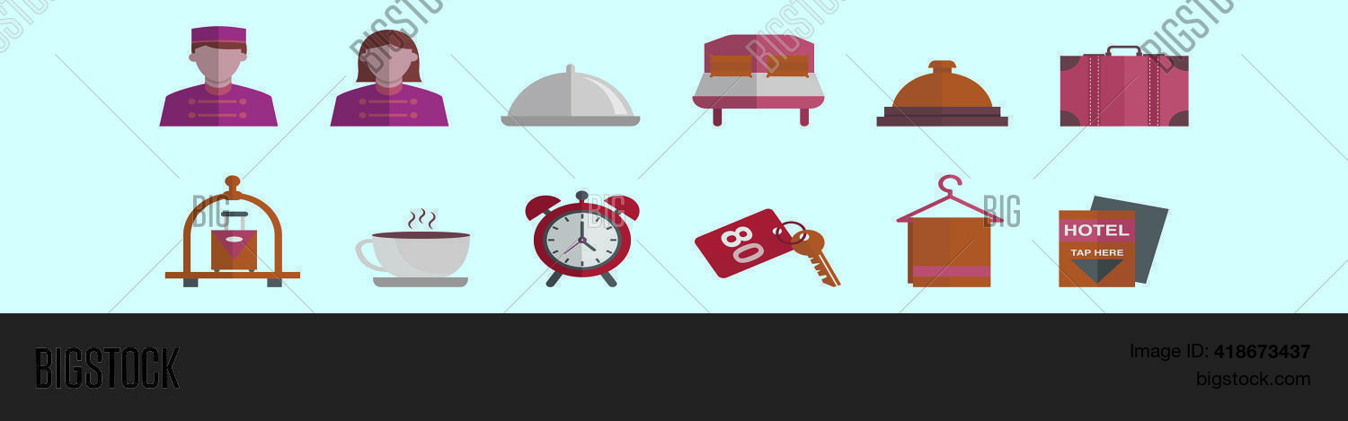 Set Concierge Cartoon Vector & Photo (Free Trial) | Bigstock
