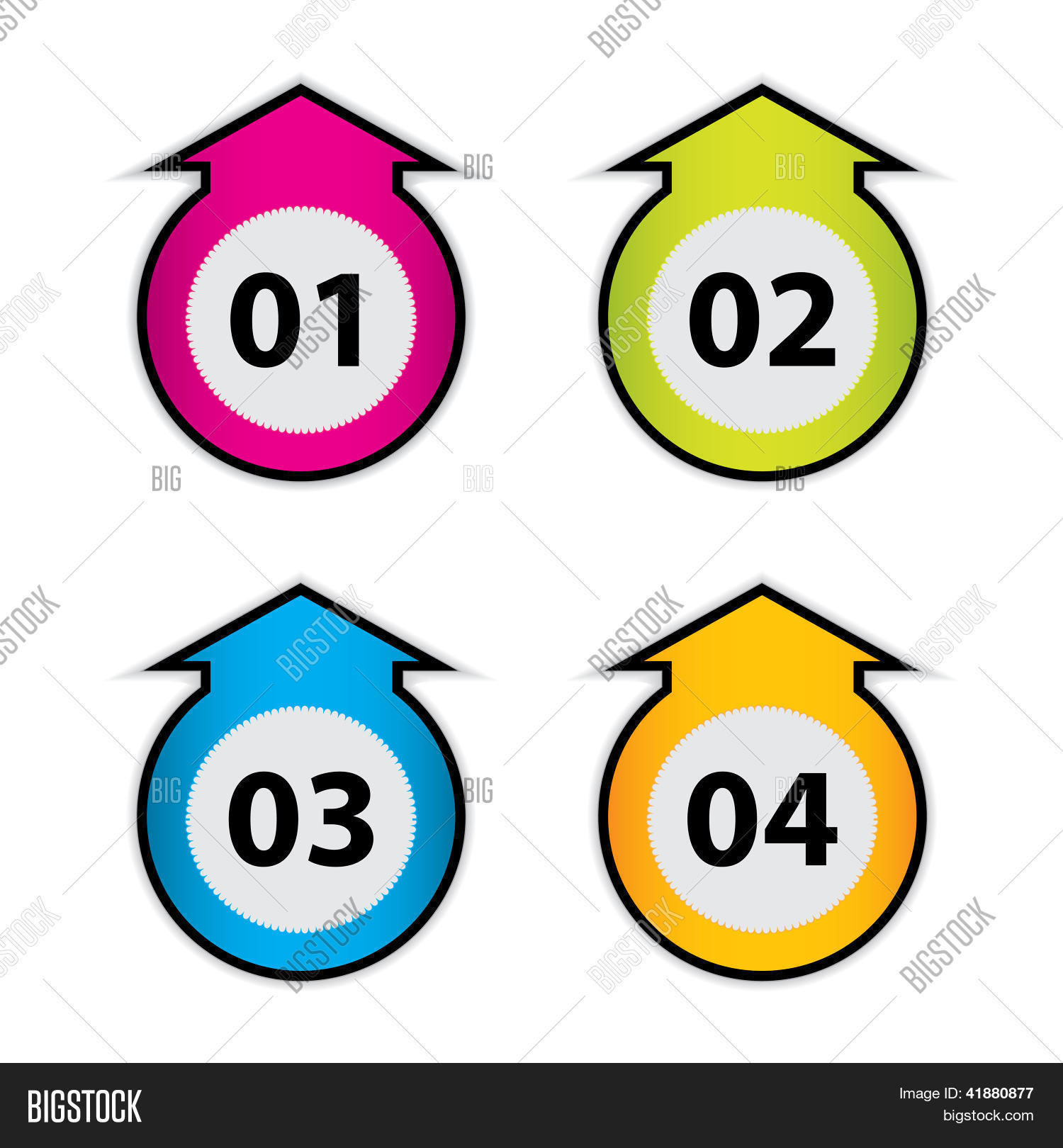 Arrow Stickers Vector & Photo (Free Trial) | Bigstock